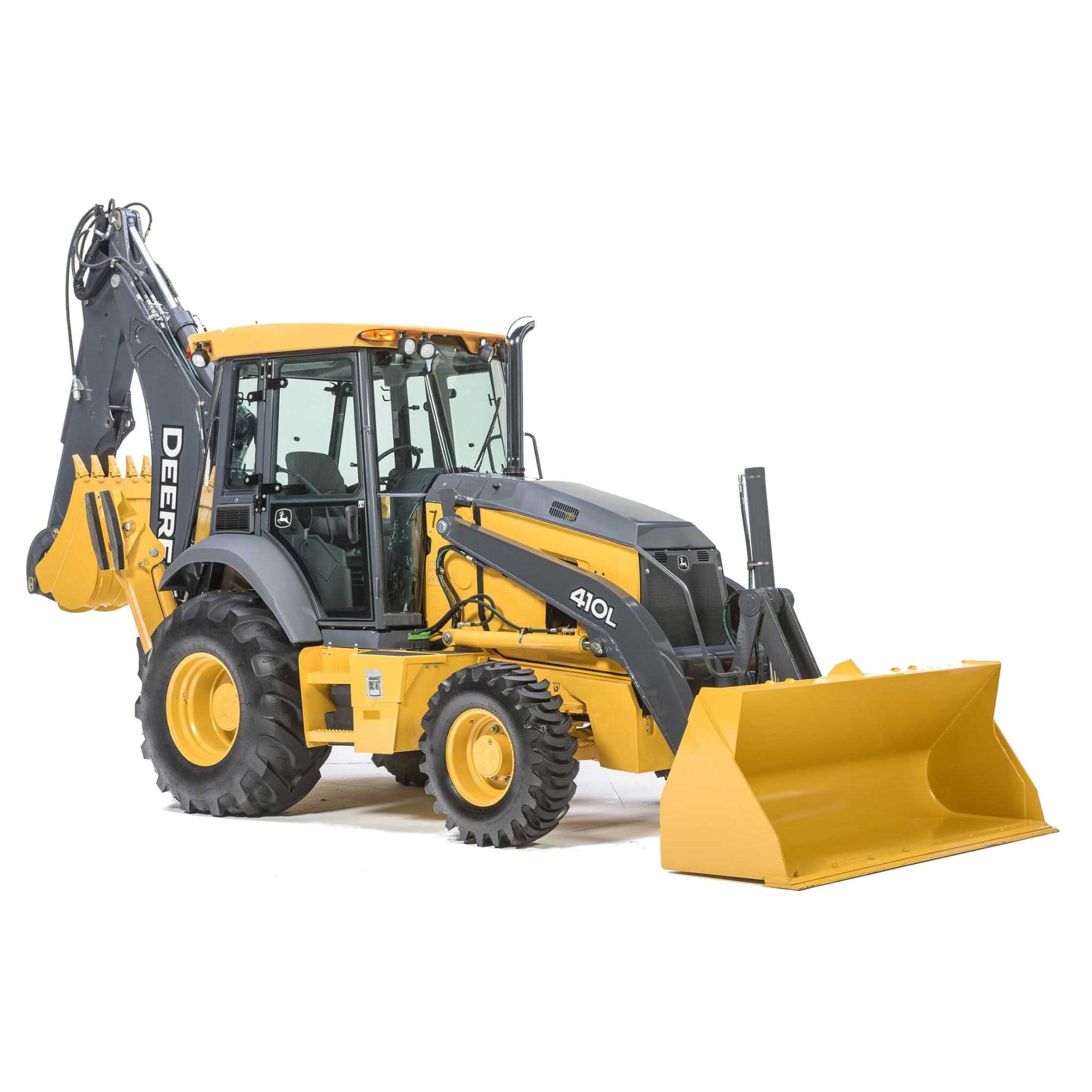 Tracteur/retrocaveuse 410L John Deere - Location d’outils GM